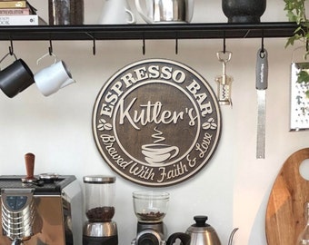 Personalized Coffee Bar Sign Custom Coffee Bar Sign Coffee Bar Décor ...