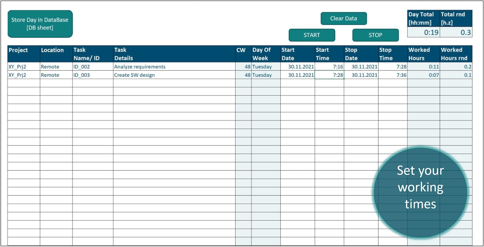 Time Sheet | Timesheet for Freelancers | Work Log | Consultants ...