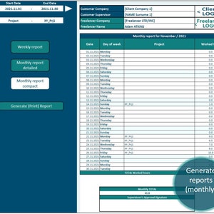 Time Sheet | Timesheet for Freelancers | Work Log | Consultants ...