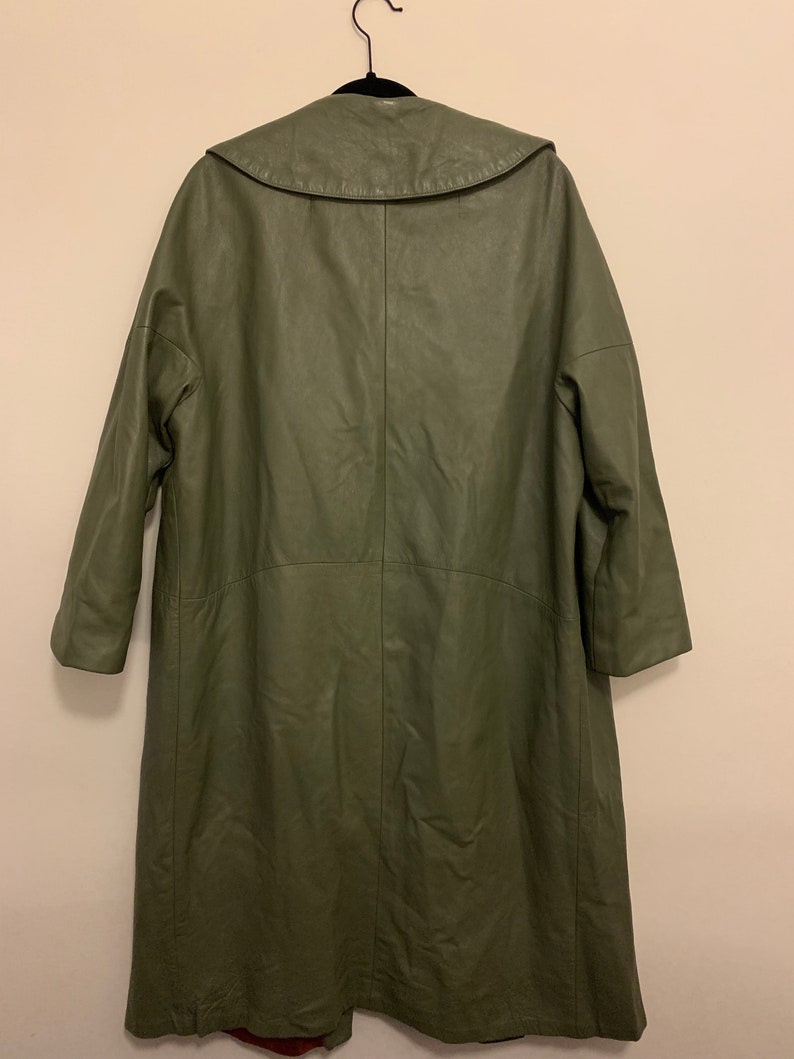 Olive Green Leather Duster - Etsy