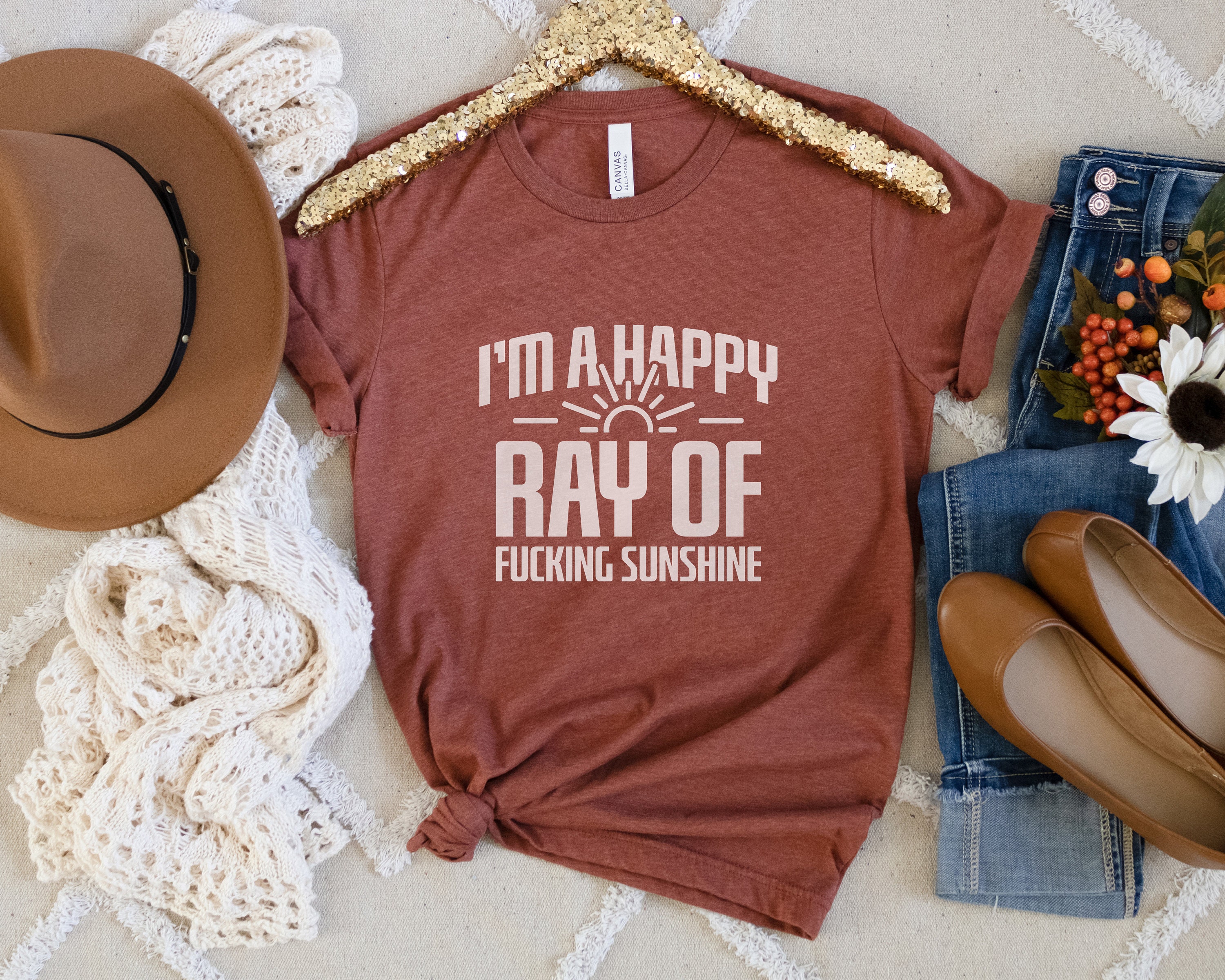 I'm A Happy Ray of Fucking Sunshine Shirt, Sunshine T-shirt, Witty ...