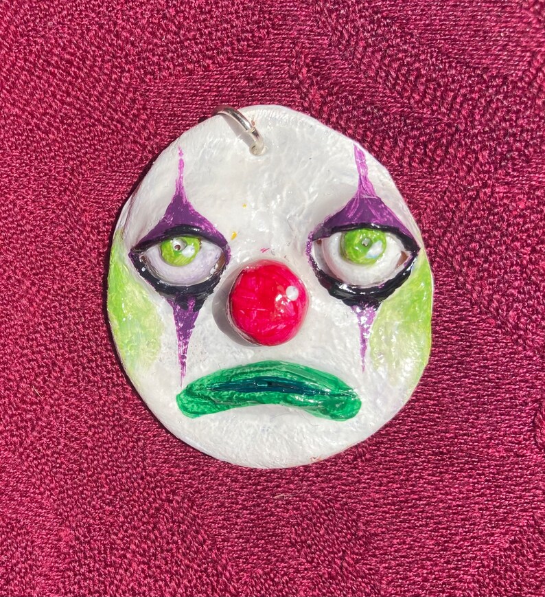 Sculpted Clay Pendant Necklace: Sad Sal - Etsy