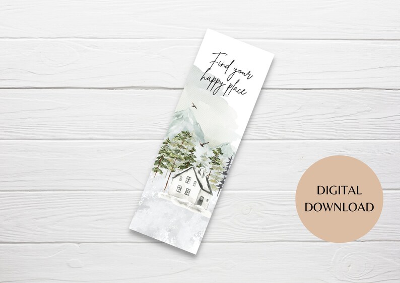 Printable Bookmark PDF Find Your Happy Place Digital Download - Etsy