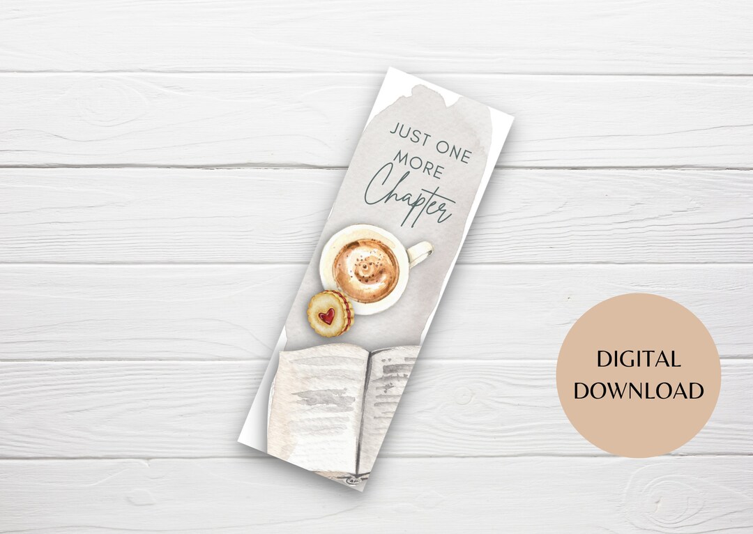 Printable Bookmark Png Watercolour Bookmark Digital Bookmark Just One ...