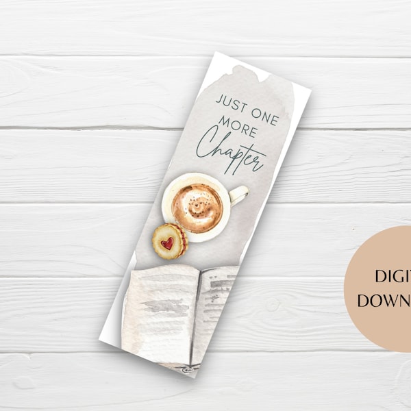 Just One More Chapter Bookmark Printable - Etsy