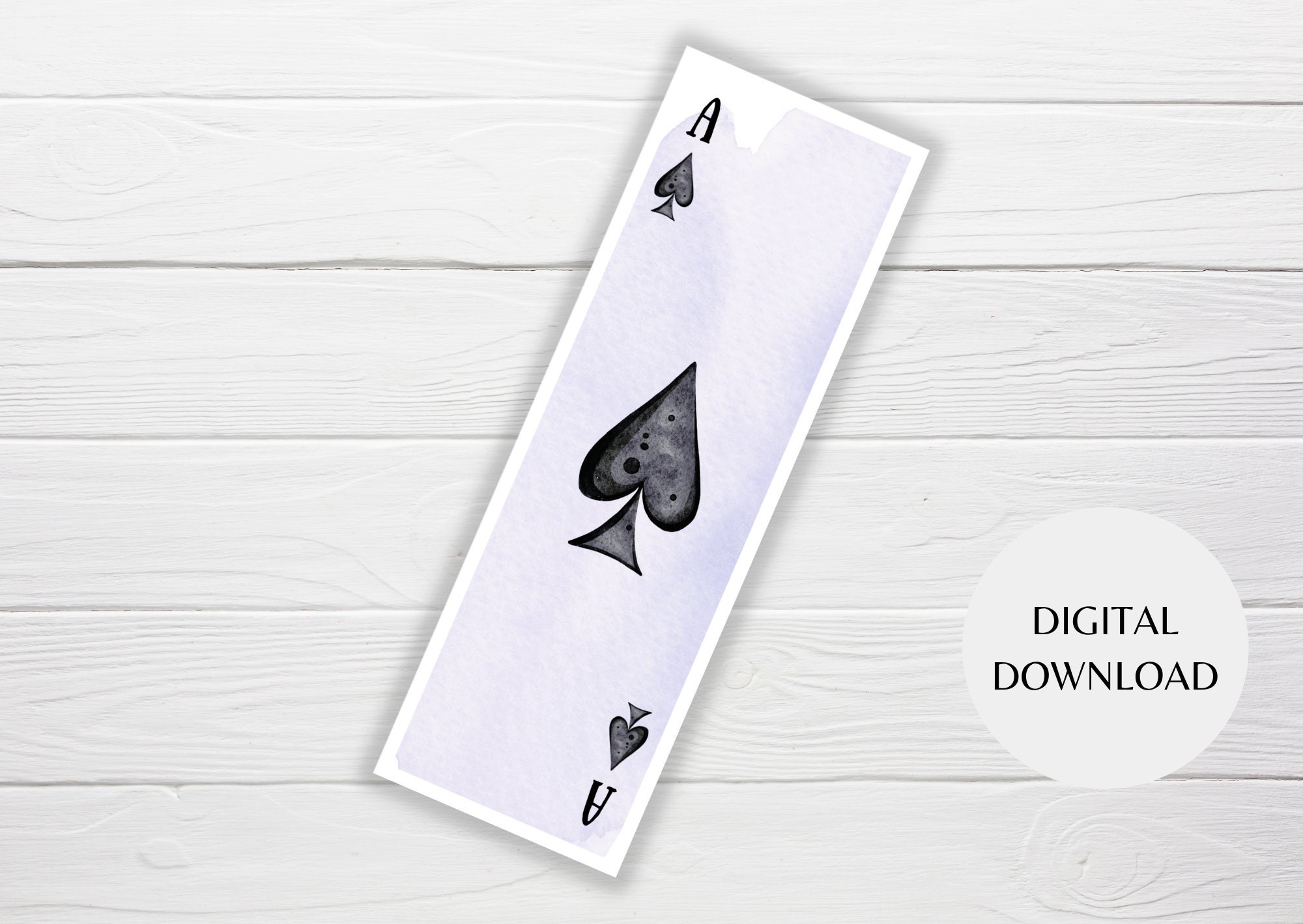 Printable Bookmarks Png PDF Set of 4 Bookmarks Playing Cards Bookmarks ...