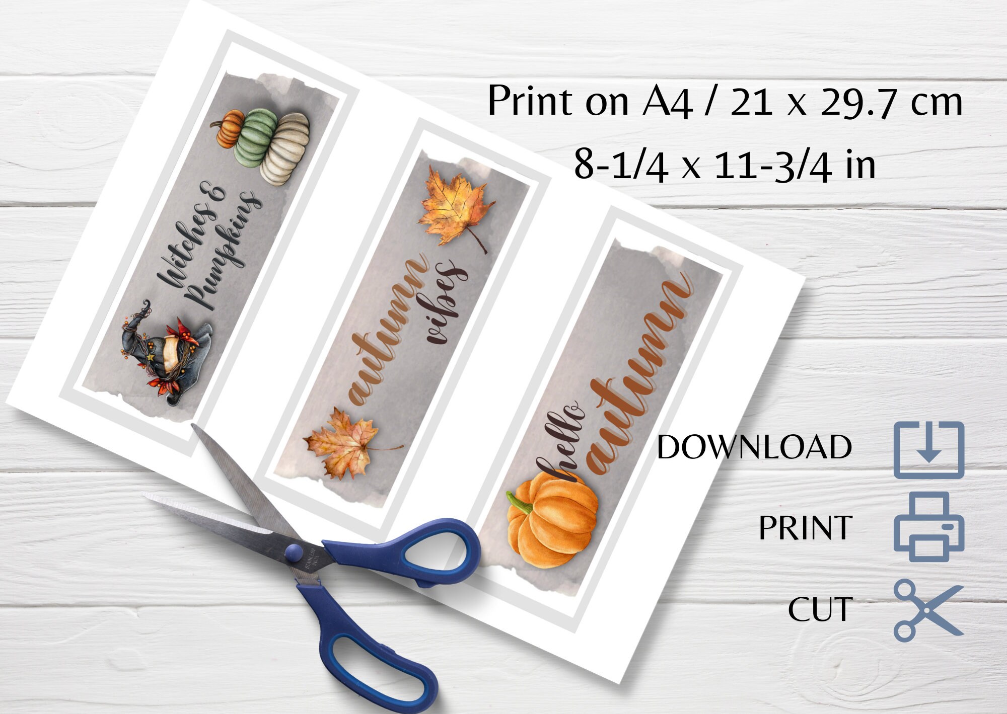 Printable Spooky Bookmarks Set of 3 Bookmarks Png Printable Halloween ...