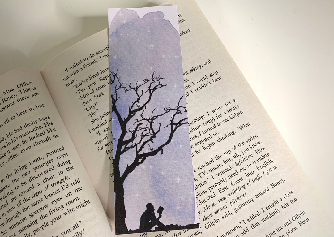 Printable Bookmark Digital Download Starry Night Watercolour Bookmark ...