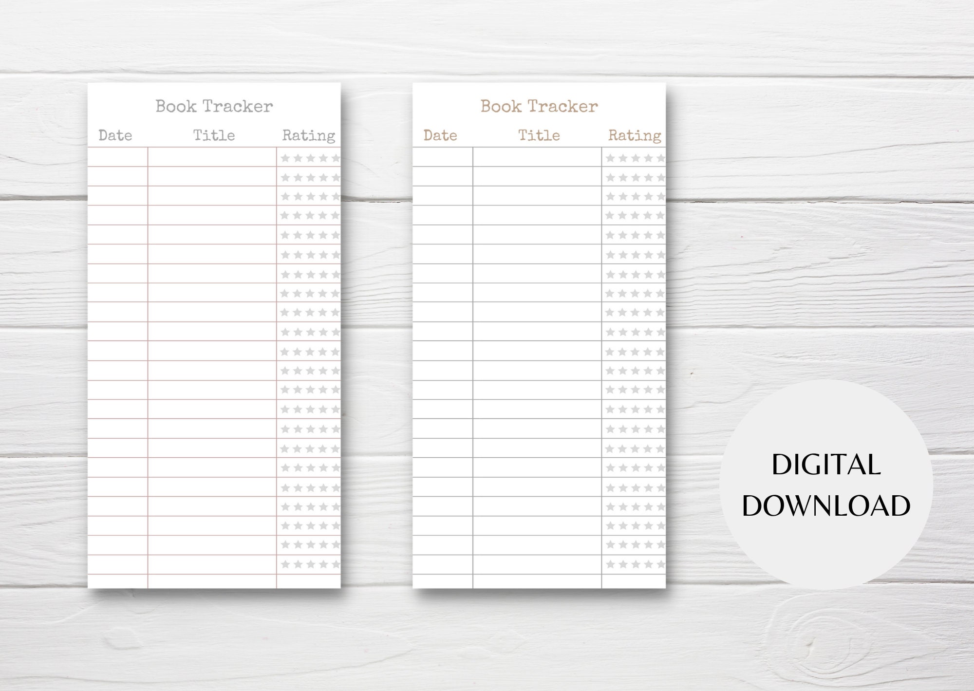 Printable Bookmarks Book Tracker Bookmarks Set of 6 Instant Download ...