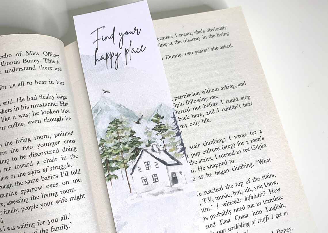 Printable Bookmark PDF Find Your Happy Place Digital Download Bookmark ...