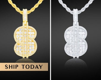 Iced Out Dollar Sign - Etsy