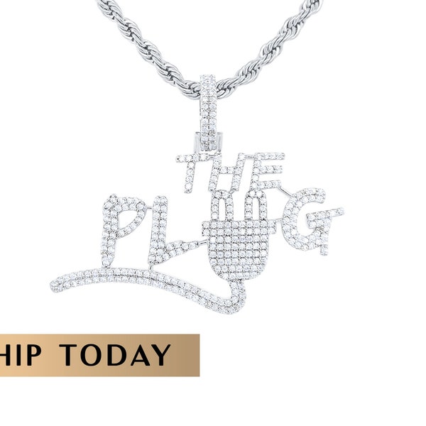 Iced Out Pendant With Chain - Etsy