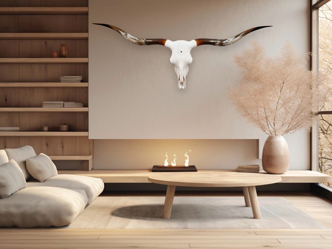 Real Longhorn Cow Skull Euro Mount western Rustic Decor 604 - Etsy