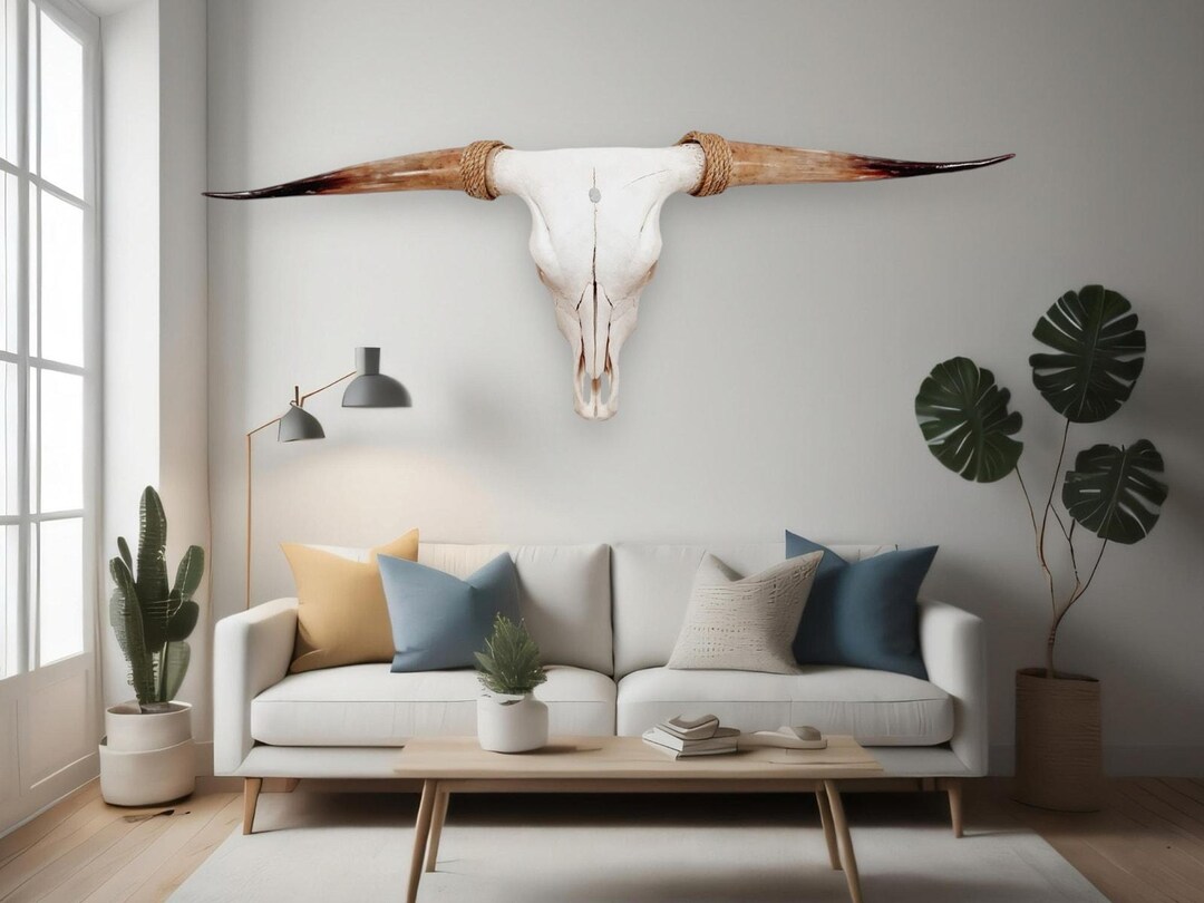 Real Longhorn Skull | Western Home Decor | Rustic Farmhouse | Art 776 ...