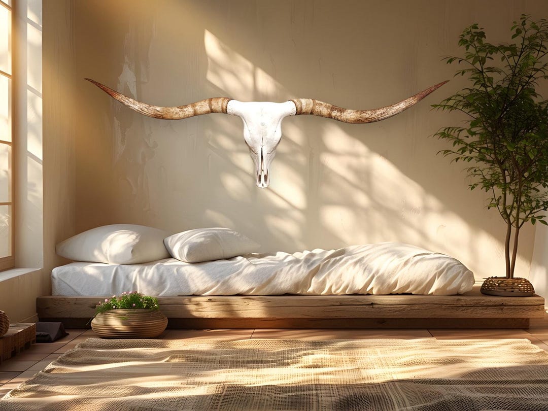 Authentic Longhorn Skull | Modern Contemporary Wall Art 781 - Etsy