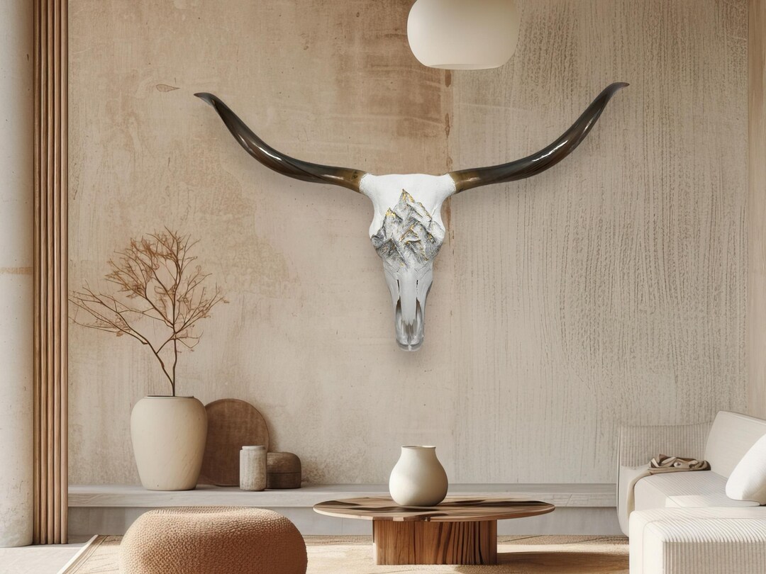 Longhorn Cow Skull Painted Skull Art Western Luxury Home Decor 653 - Etsy
