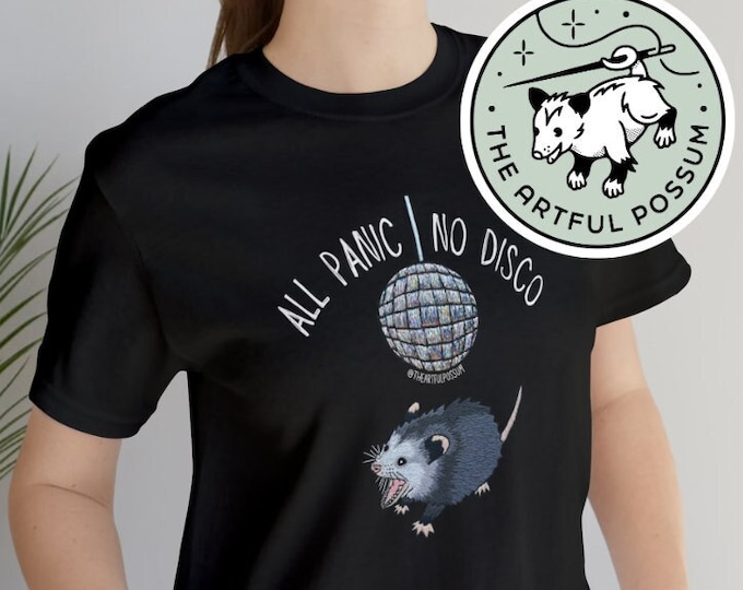 Original All Panic No Disco Opossum T-shirt Unisex Jersey Short Sleeve ...