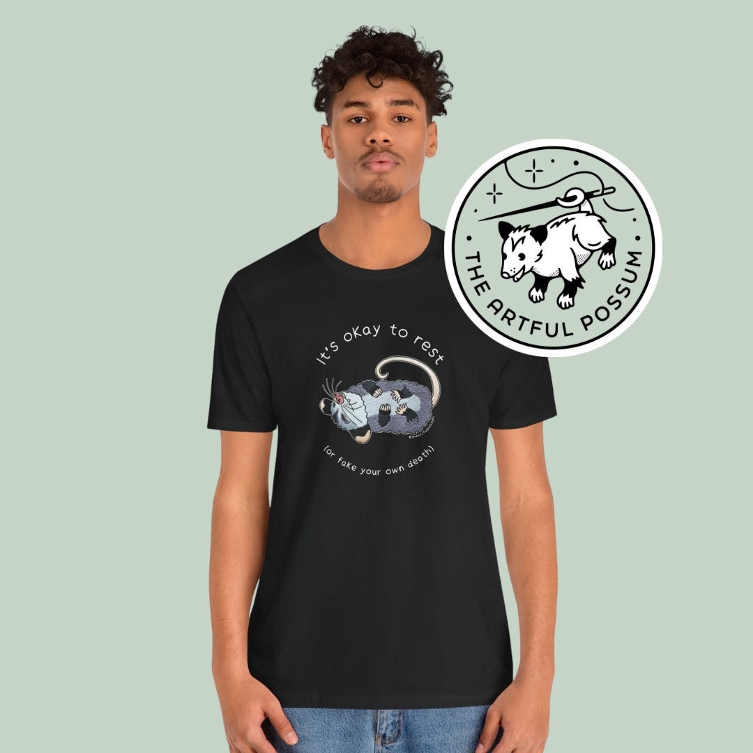Restful Opossum - Fake Your Own Demise Possum - Unisex Jersey Short ...