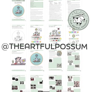 Panic at the Desk-o-possum - Disco Possum Hand Embroidery PDF Template ...