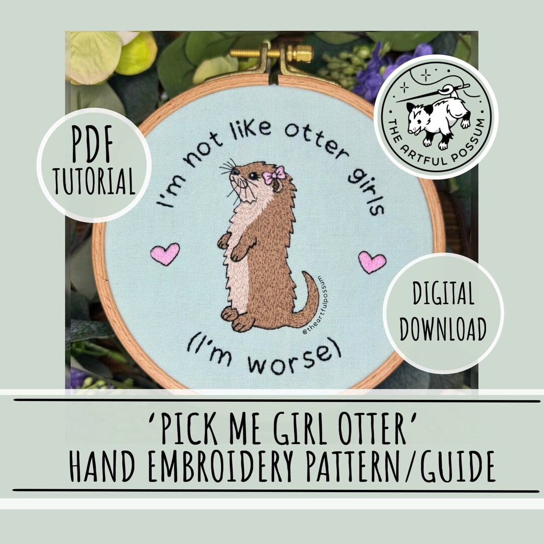 Not Like Otter Girls - Hand Embroidery Digital Download PDF Template ...
