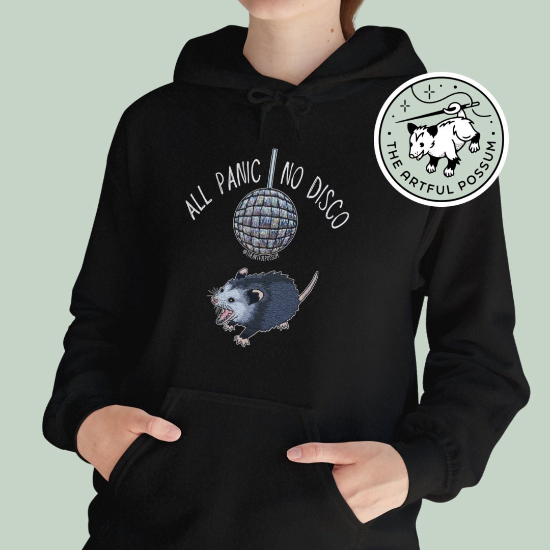 Original All Panic No Disc-o-possum Medium Weight Unisex Hooded ...