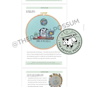 Panic at the Desk-o-possum - Disco Possum Hand Embroidery PDF Template ...