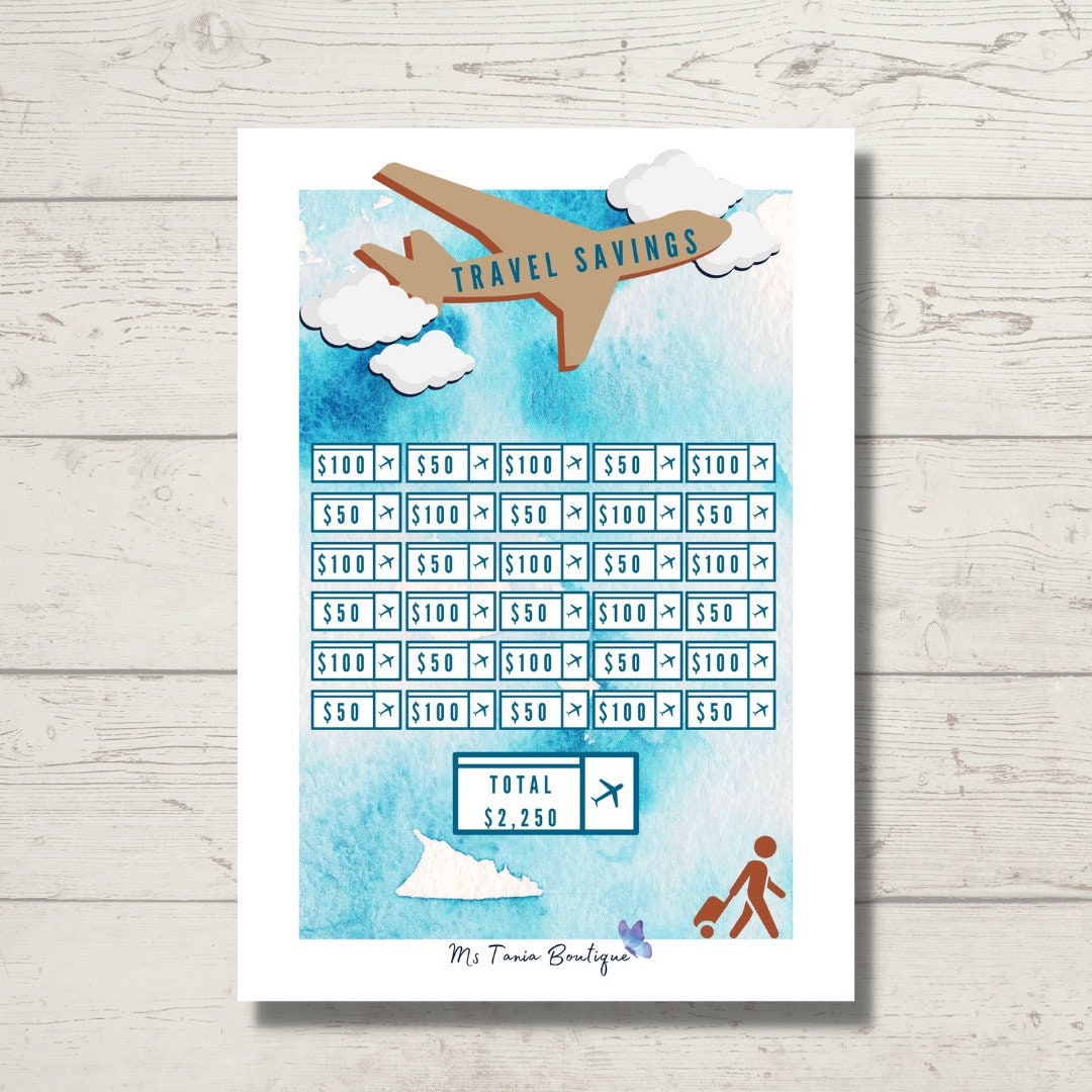 Printable Travel Savings Challenge, Savings Challenges, Saving to ...