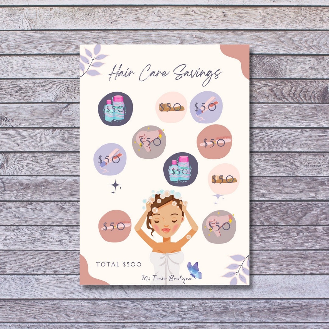Hair Care Savings Challenge, Savings Challenge, Printable Savings ...