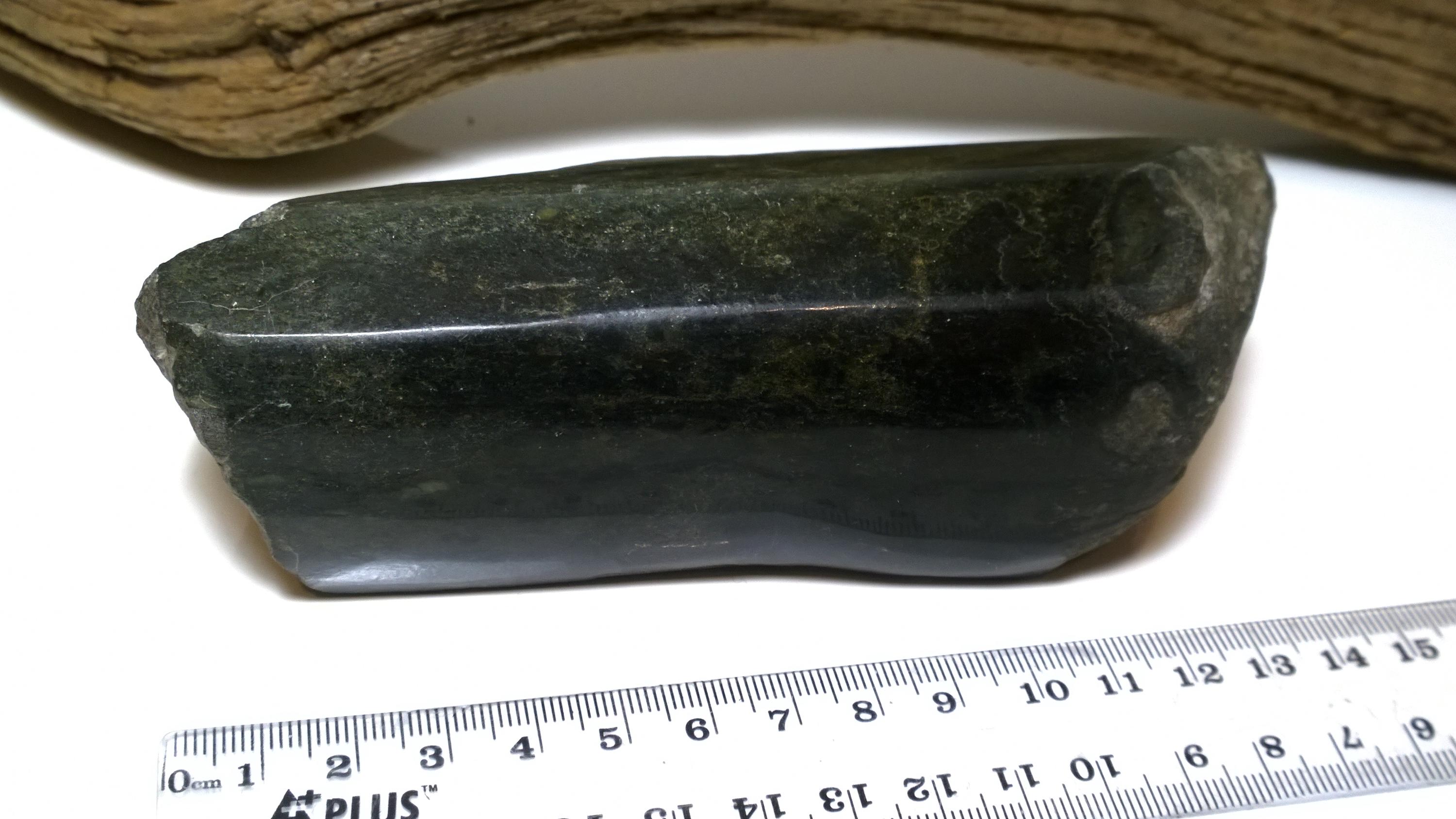 Black Nephrite Jade Specimen, Large Crystal Shape Pebble, Green Yellow ...