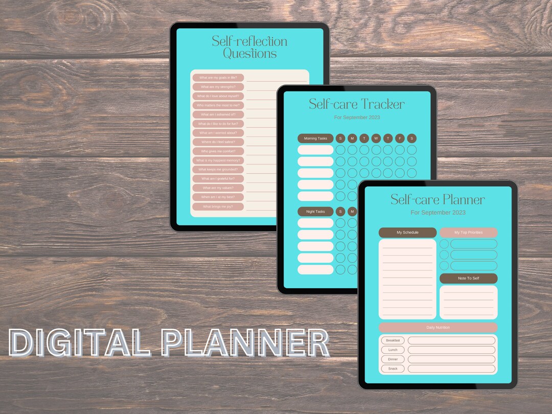 Blue Self Care Planner - Etsy
