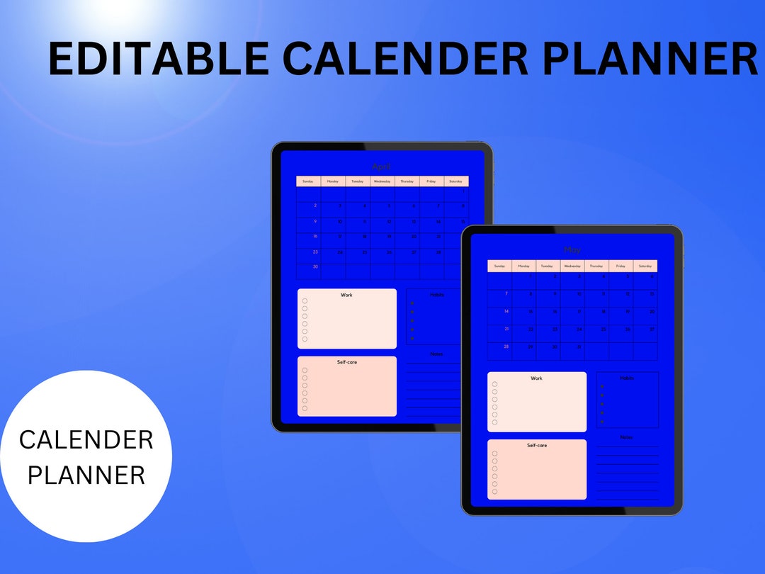 EDITABLE CALENDER - Etsy