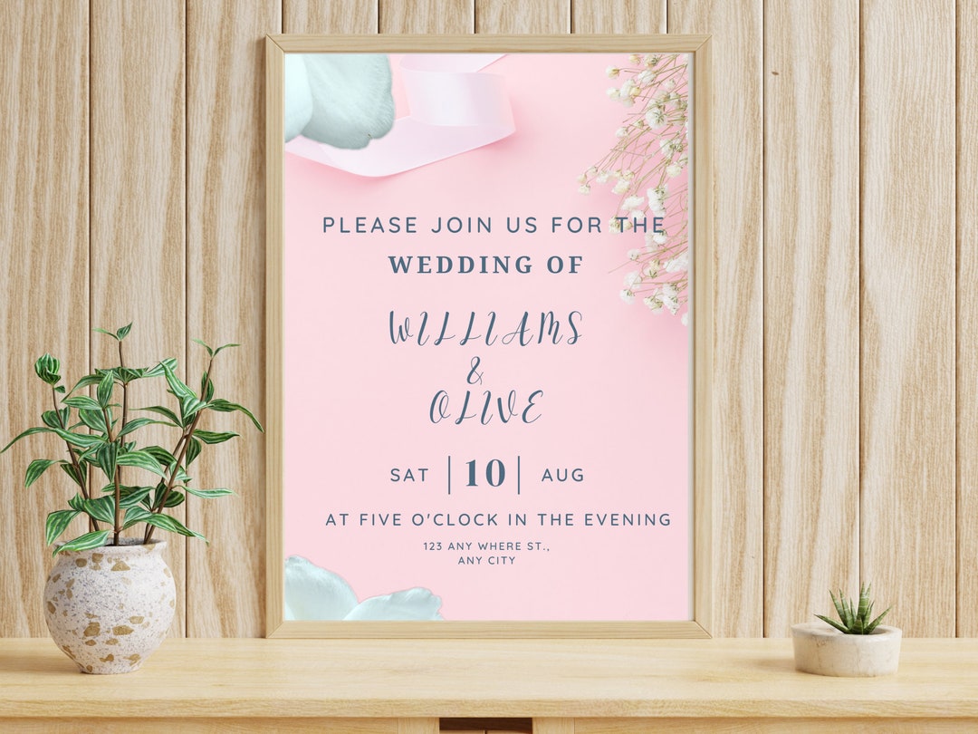 PINK WEDDING INVITATION - Etsy