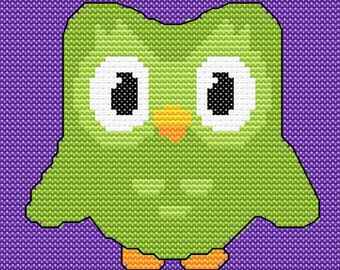Duolingo Language Learning Owl Cross Stitch Pattern PDF - Etsy