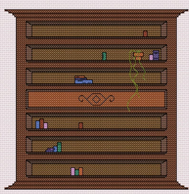 Bookshelf Cross Stitch Pattern - Etsy