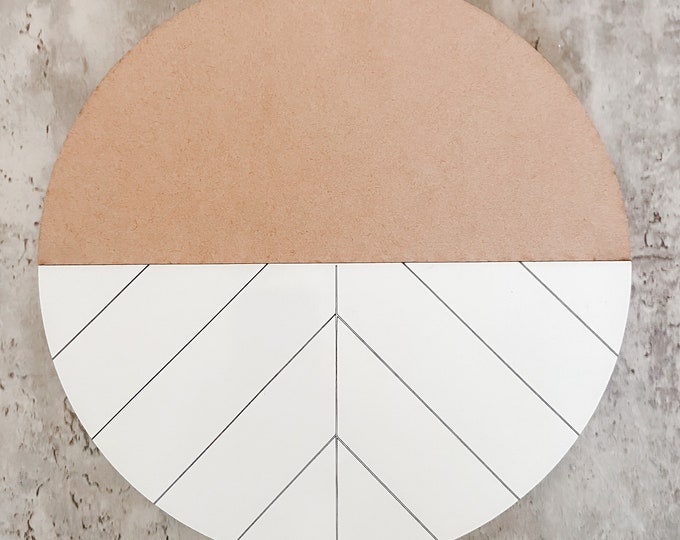 Round Half Herringbone Backer / Last Name Laser Cut File / Glowforge ...