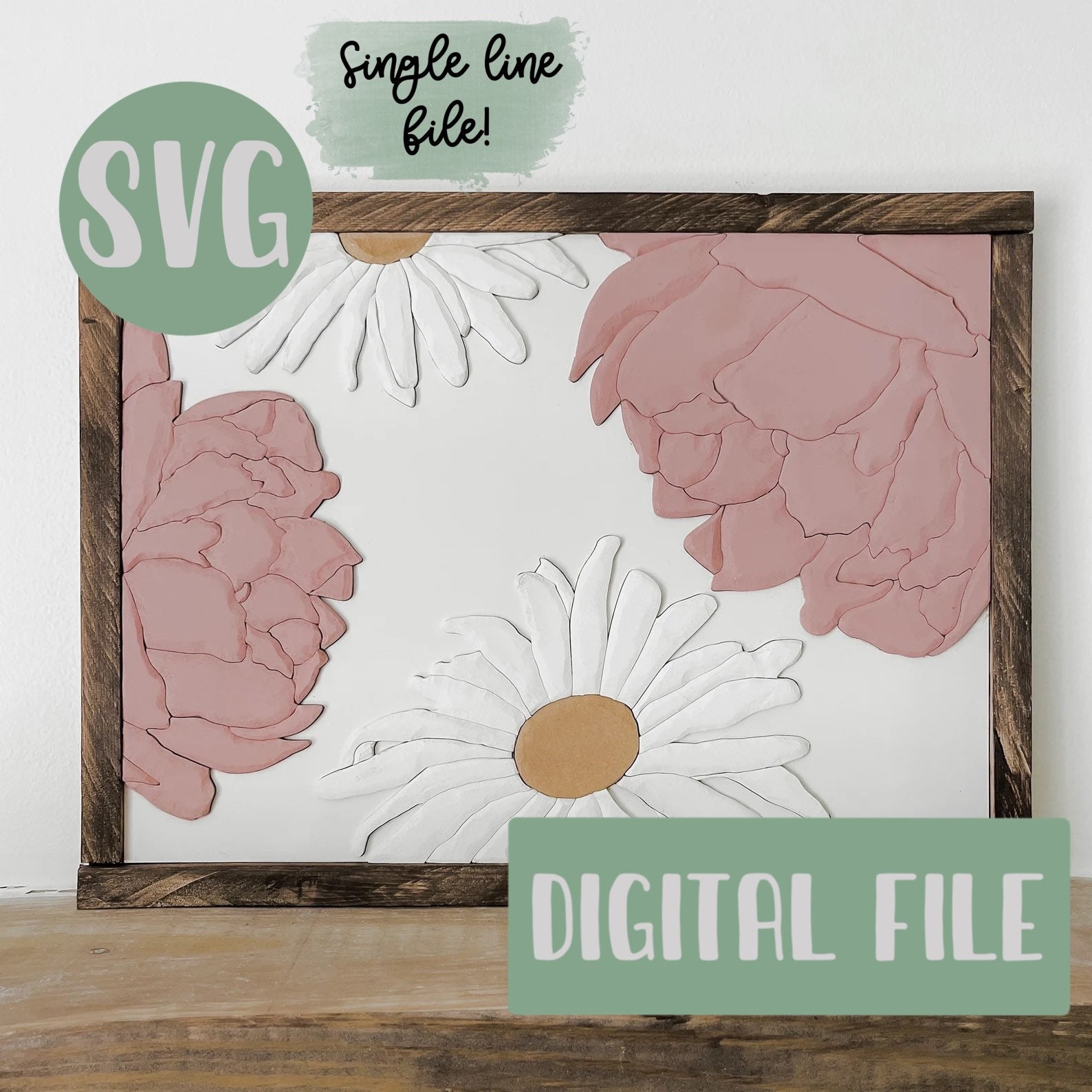 Single Line Floral Laser File Single Line Laser File Whole - Etsy