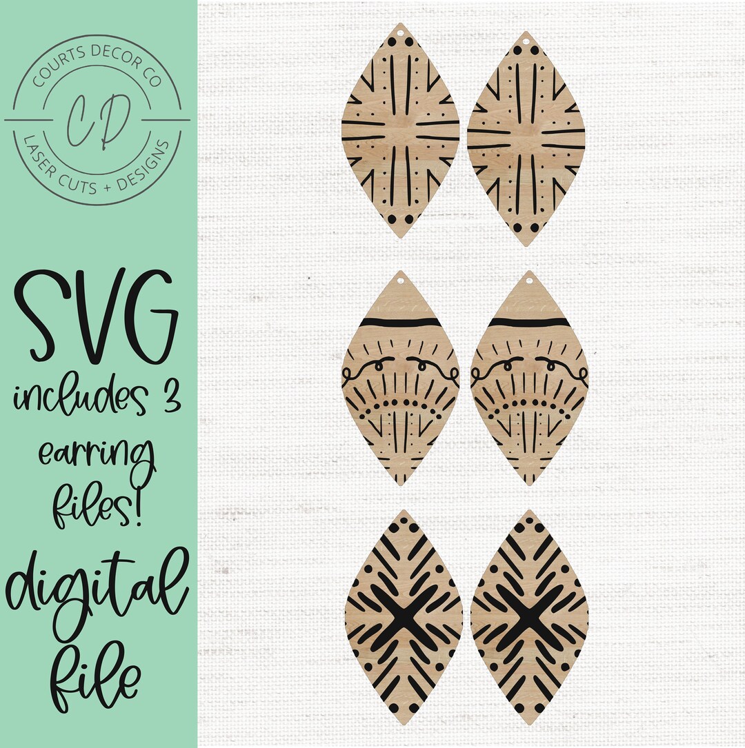 Boho Earring Bundle Laser File - Earring Laser Files - Earring SVG ...
