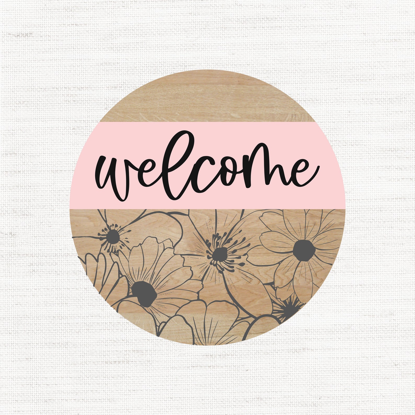 Floral Welcome Sign Laser File DIGITAL DOWNLOAD Floral - Etsy