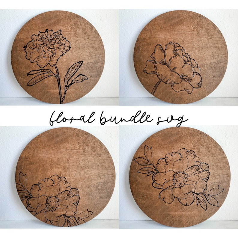 Floral Round Laser File Engraving Laser File Floral Laser - Etsy