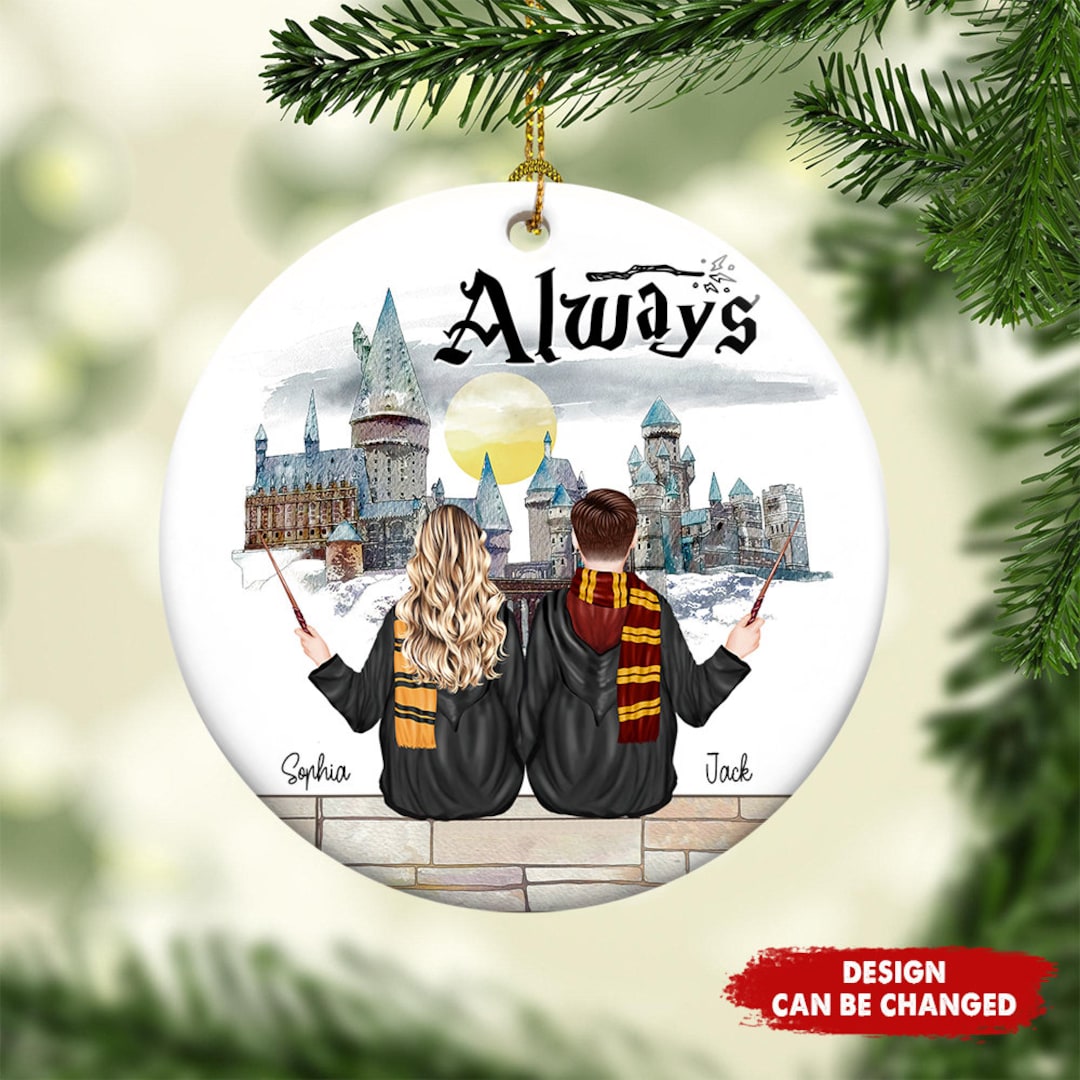 Personalized Wizard Couple Ornament, Engagement, Valentines Day ...