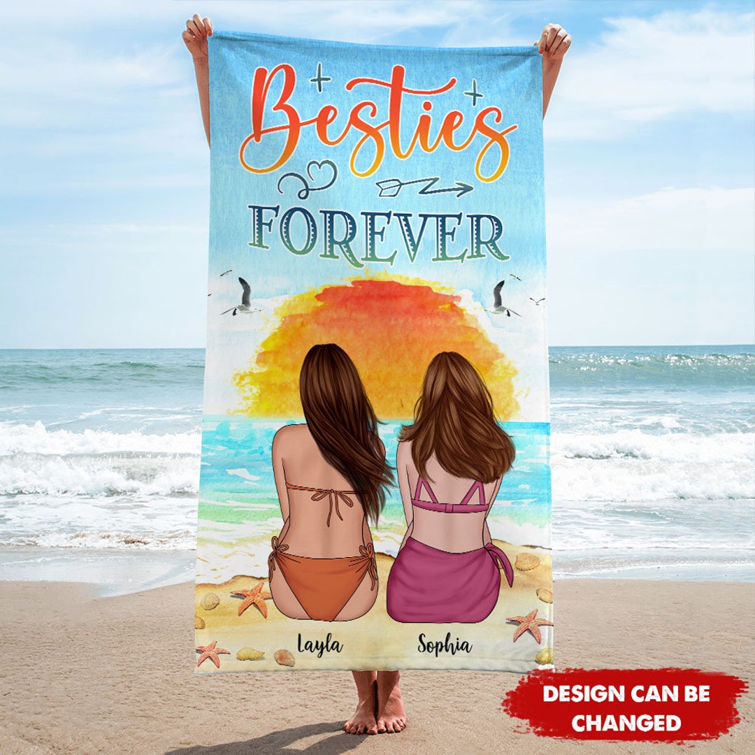 Personalized Friends Beach Towel, Bath Towel, Best Friend Print ...