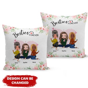 Besties Forever Pillow, Personalized Best Friends Pillow, Custom Best ...