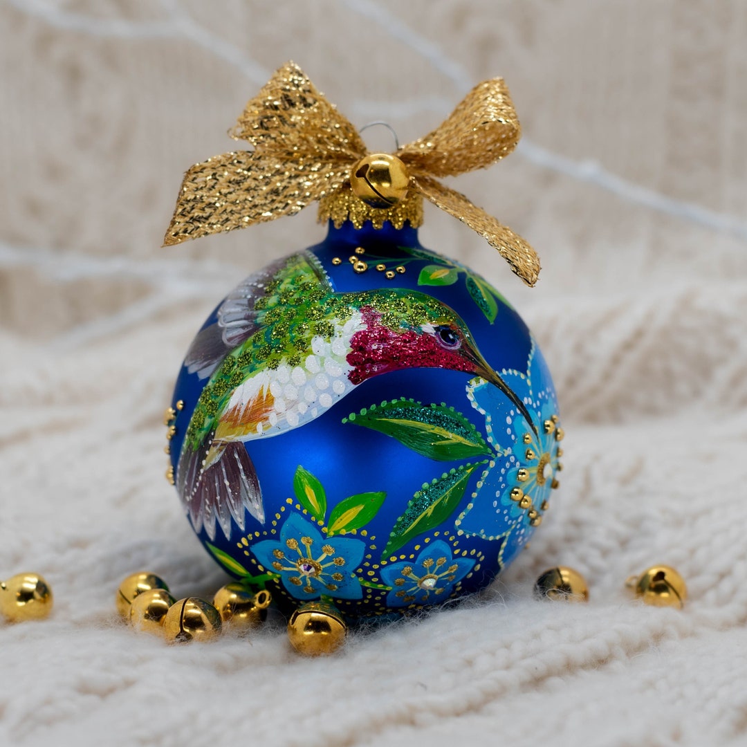 Hummingbird Christmas Ornament Hand-painted Holiday Decor Premium ...