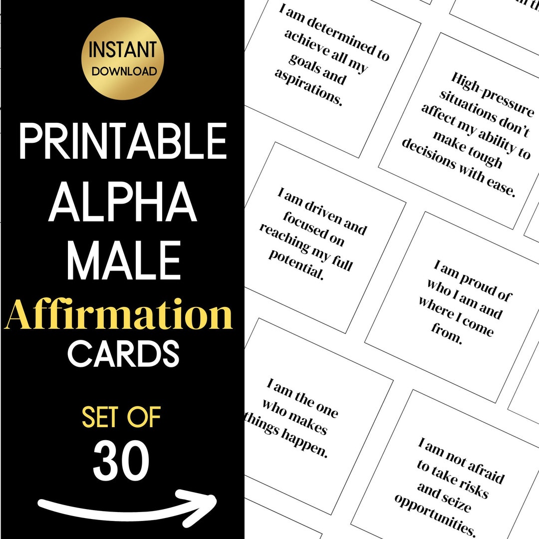 Alpha Male Affirmation Cards, Divine Masculine Affirmations, Masculine ...