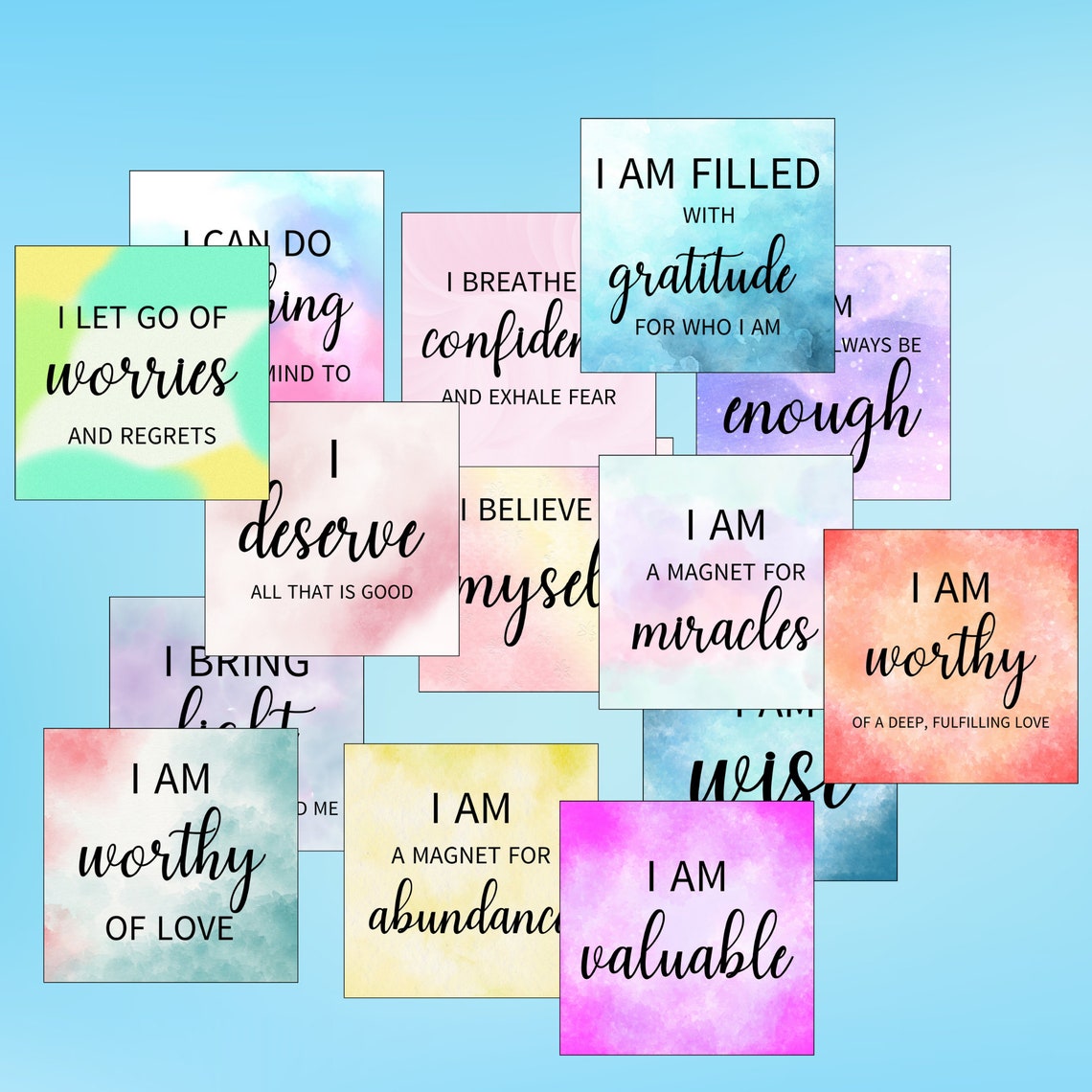Printable Affirmation Cards for Women Self Love Set of 48 - Etsy