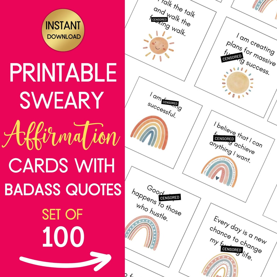 Sweary Affirmation Cards, Sassy Affirmations, Badass Affirmation Deck ...