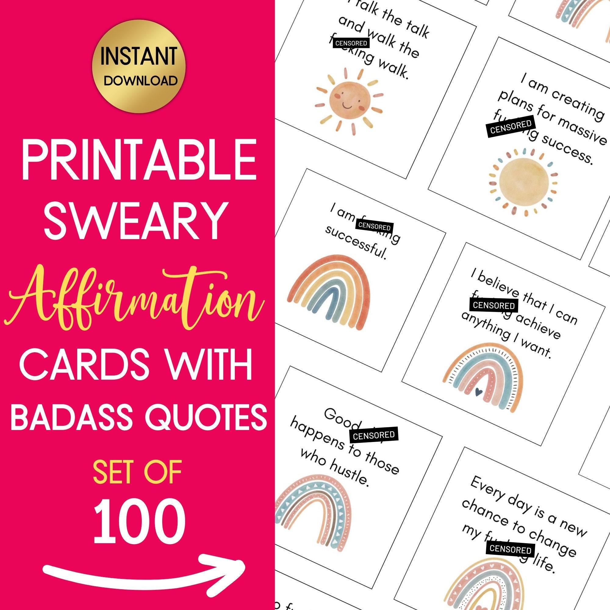 Sweary Affirmation Cards, Sassy Affirmations, Badass Affirmation Deck ...