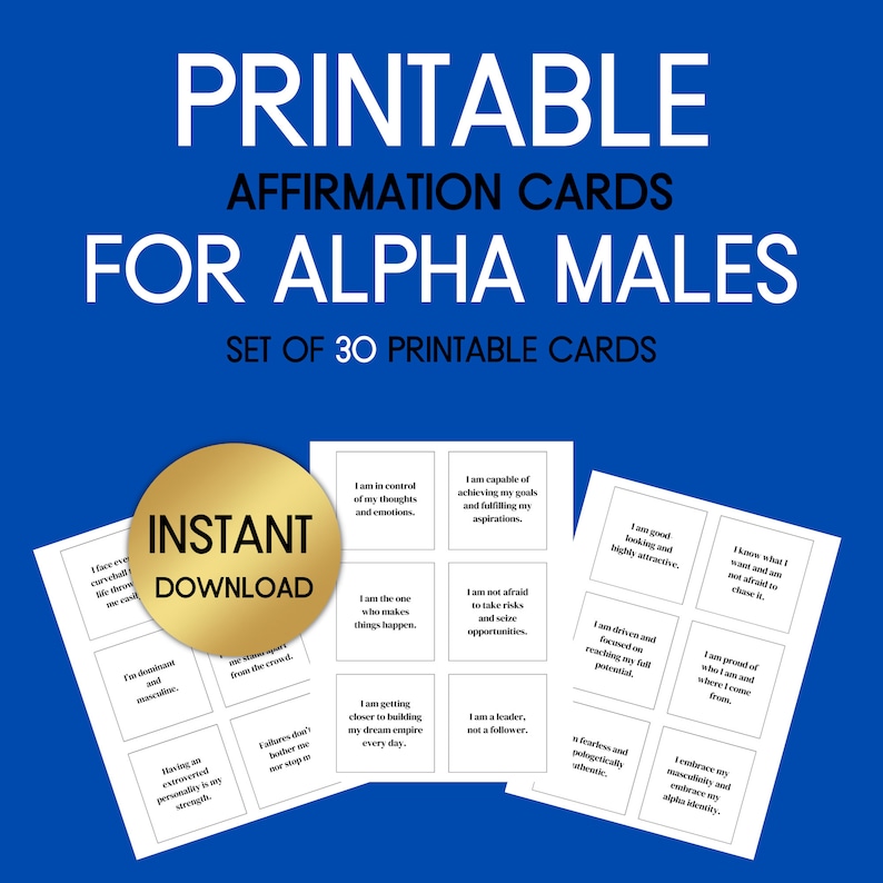 Alpha Male Affirmation Cards Divine Masculine Affirmations Masculine