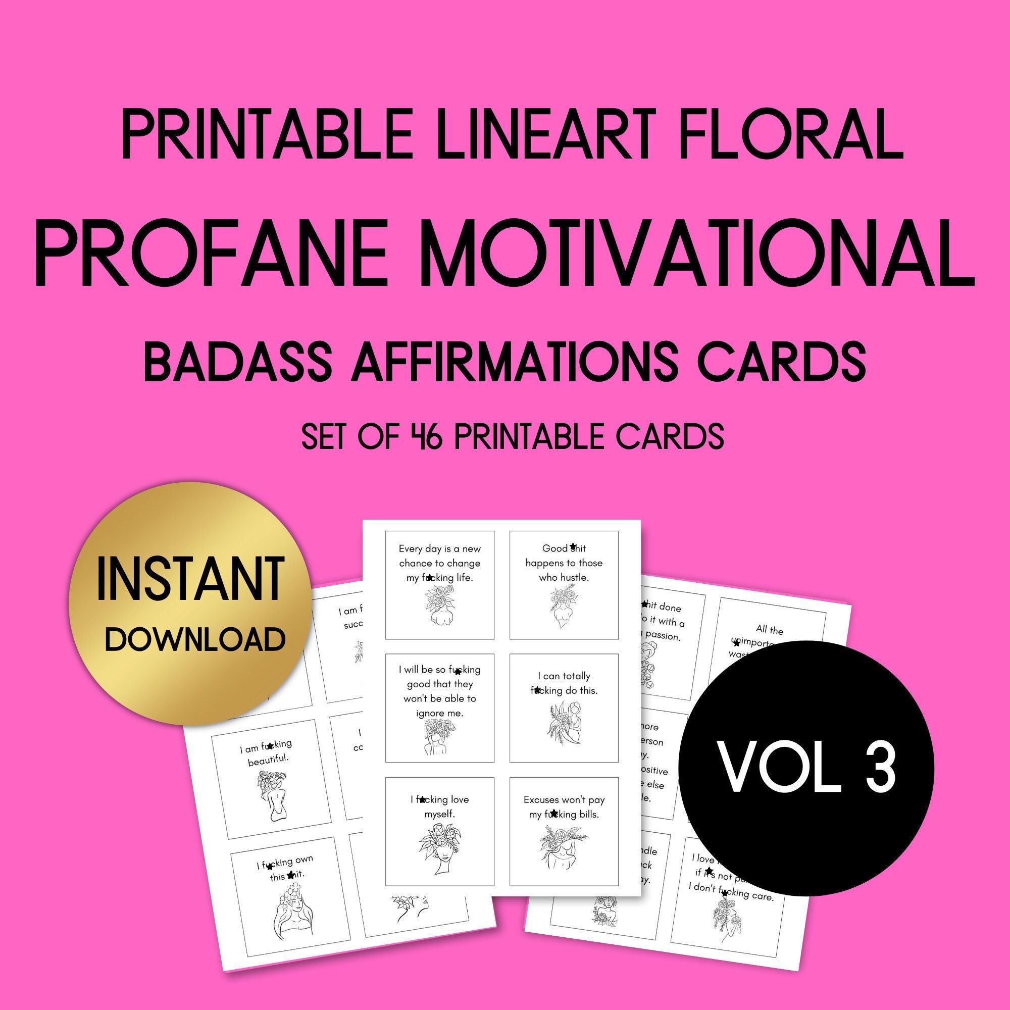 Vulgar Affirmation Cards, Sassy Affirmations, Badass Affirmation Deck ...
