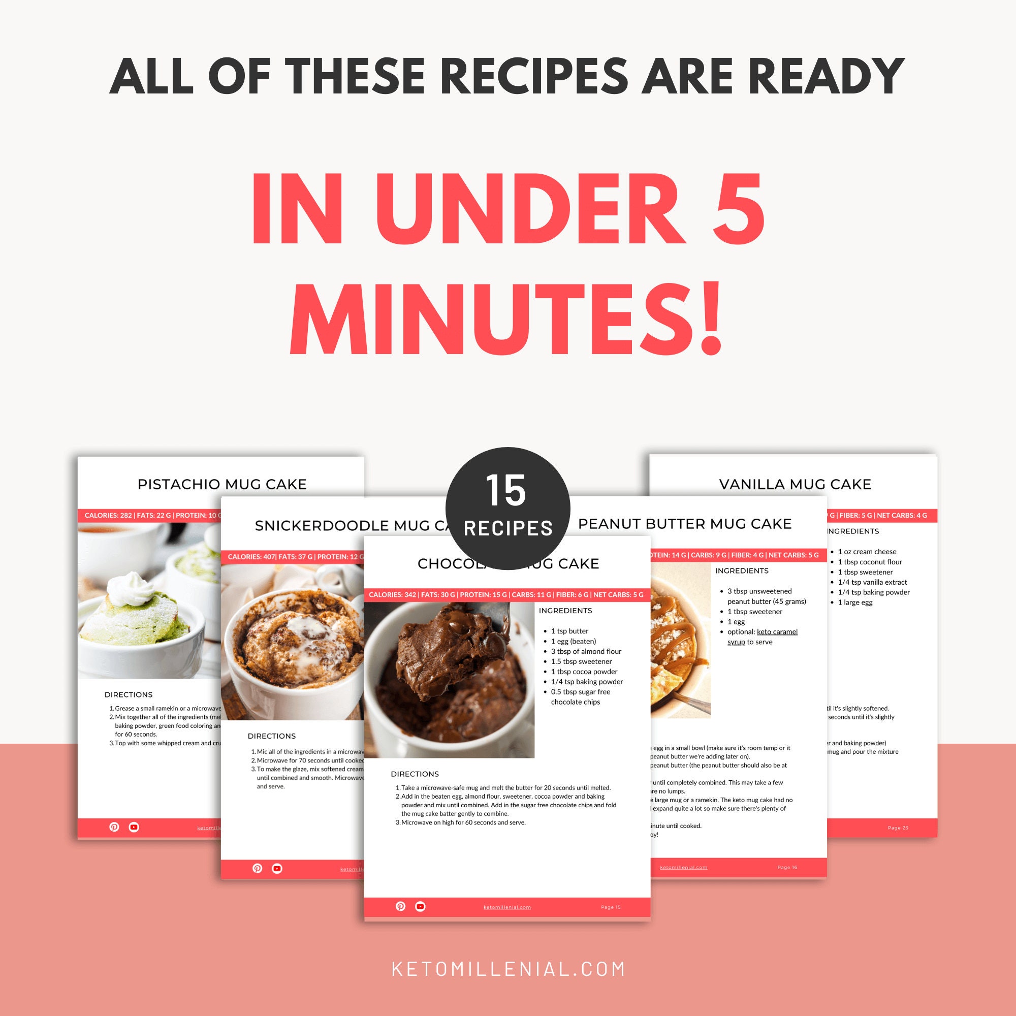Keto Mug Cakes Cookbook, Best Keto Mug Cake Recipes E-book, Printable ...